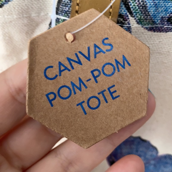 Eccolo | Bags | Butterflies Pom Pom Canvas Tote | Poshmark